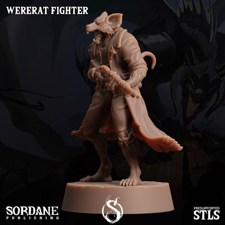 3D Printable Wererat Fighter by Sordane Publishing