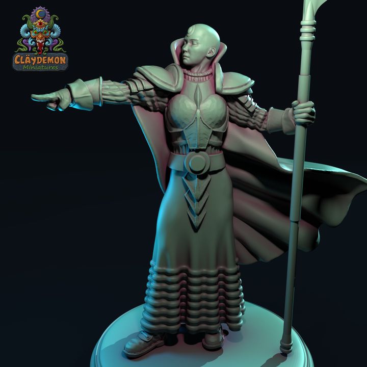 3D Printable Signa the leader by Claydemon Miniatures