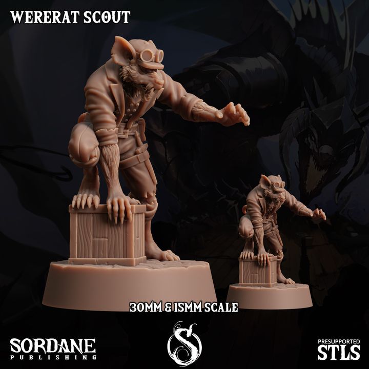 3D Printable Wererat Scout by Sordane Publishing