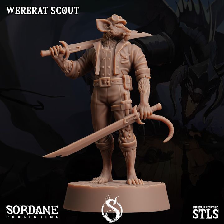 3D Printable Wererat Scout by Sordane Publishing