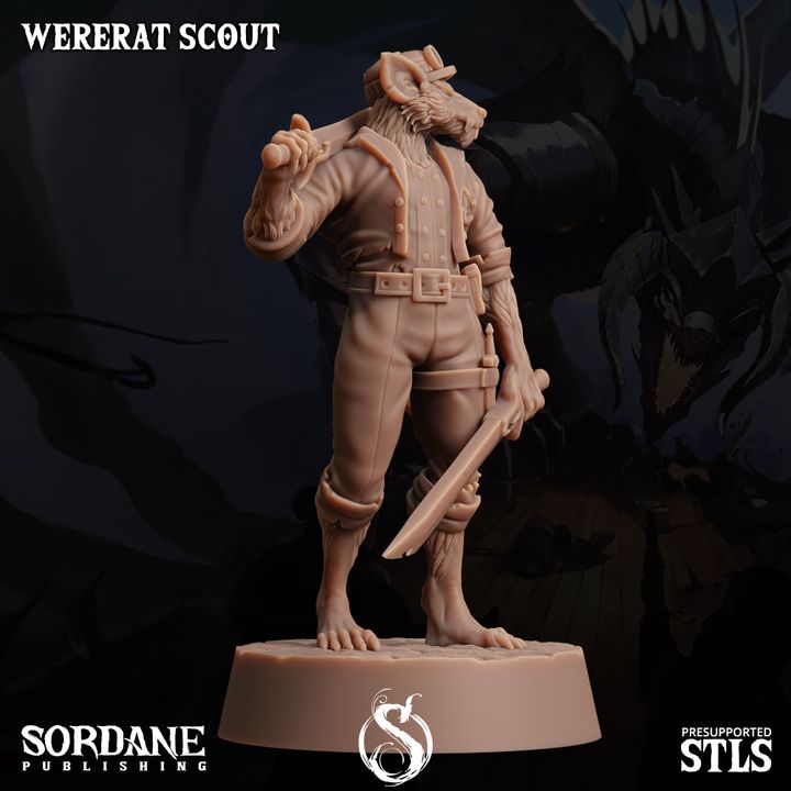 3D Printable Wererat Scout by Sordane Publishing