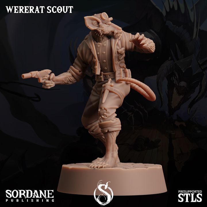 3D Printable Wererat Scout by Sordane Publishing