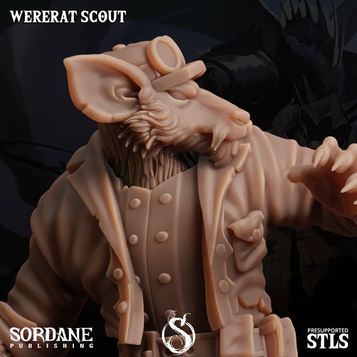 3D Printable Wererat Scout by Sordane Publishing