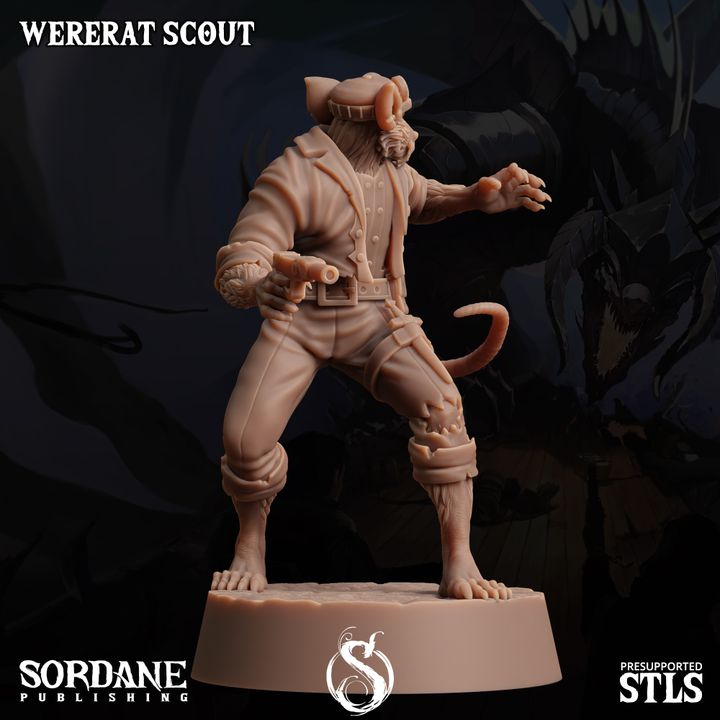 3D Printable Wererat Scout by Sordane Publishing