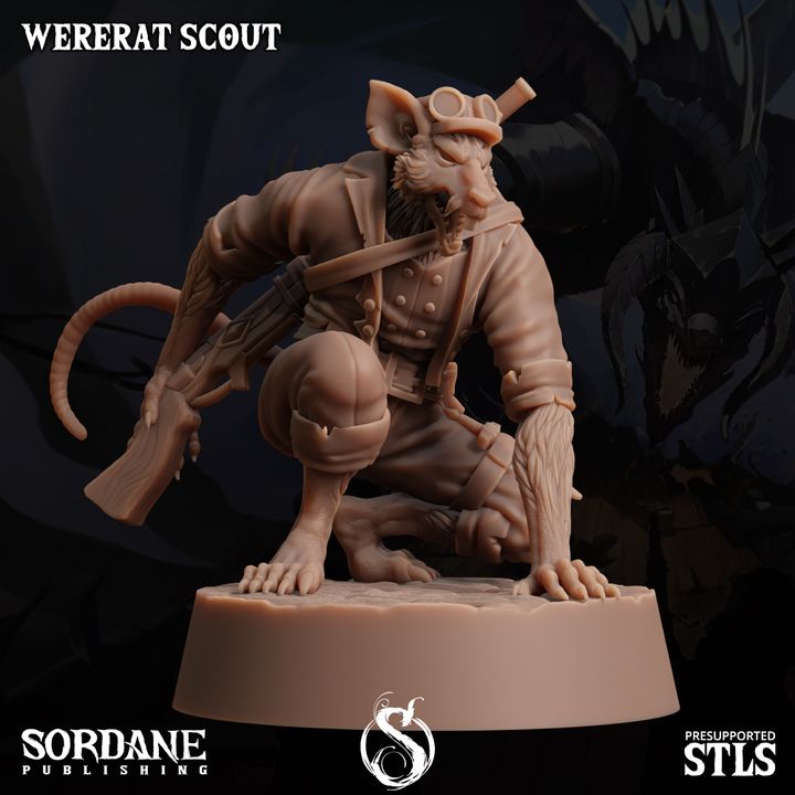 3D Printable Wererat Scout by Sordane Publishing