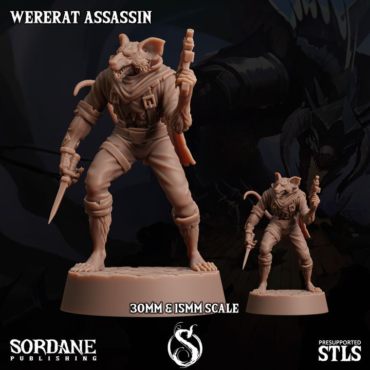 3D Printable Wererat Assassin by Sordane Publishing