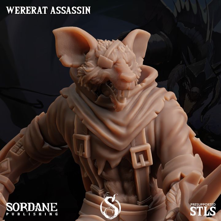 3D Printable Wererat Assassin by Sordane Publishing
