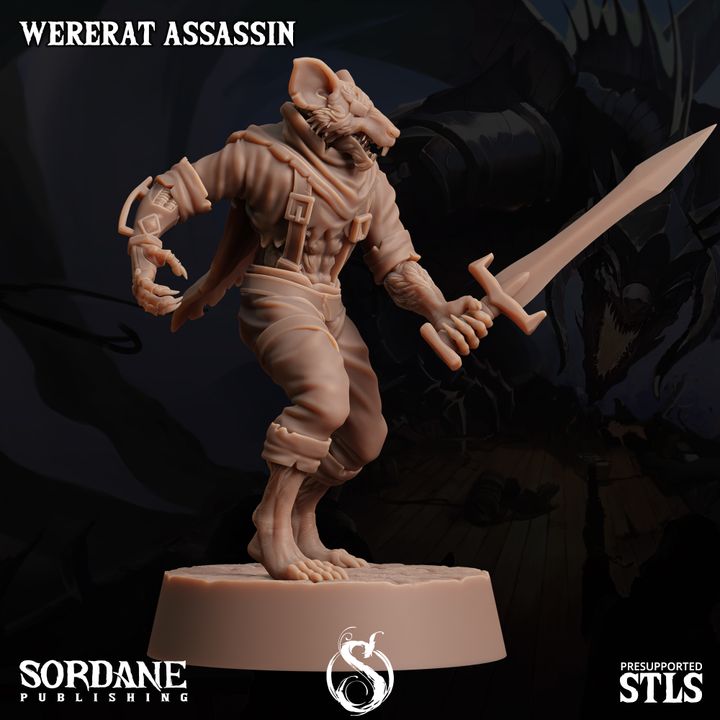 3D Printable Wererat Assassin by Sordane Publishing