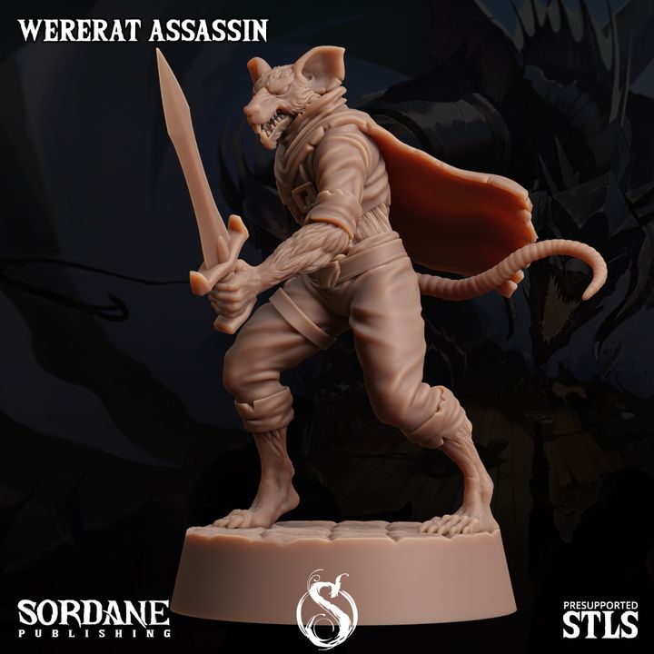 3D Printable Wererat Assassin by Sordane Publishing