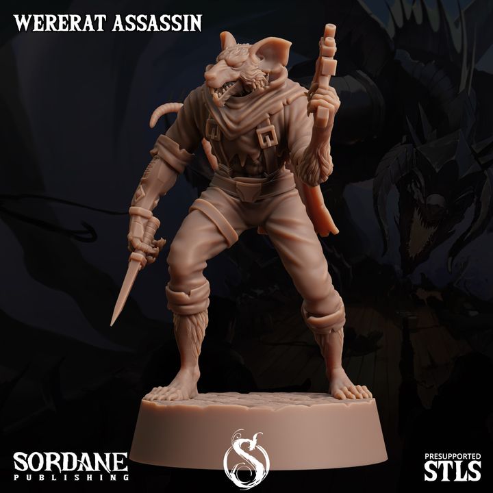 3D Printable Wererat Assassin by Sordane Publishing