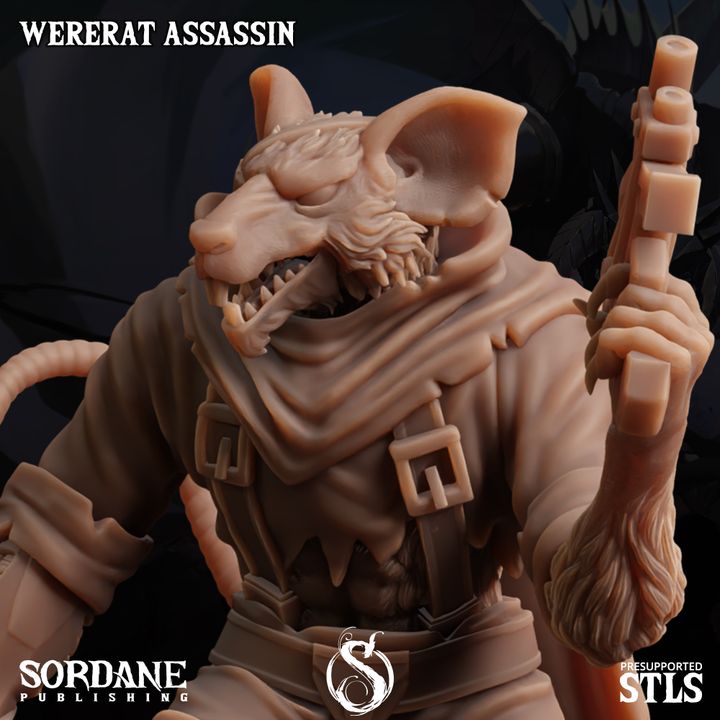 3D Printable Wererat Assassin by Sordane Publishing