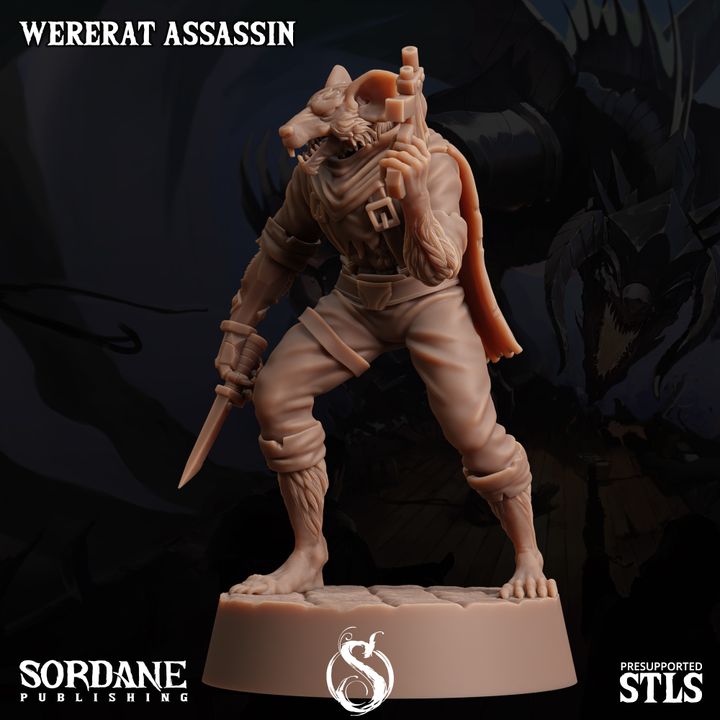 3D Printable Wererat Assassin by Sordane Publishing