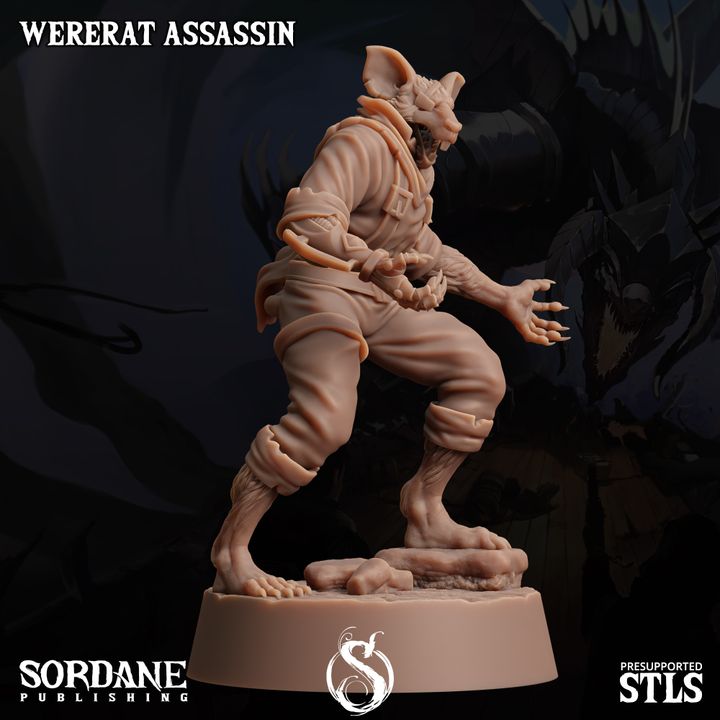 3D Printable Wererat Assassin by Sordane Publishing