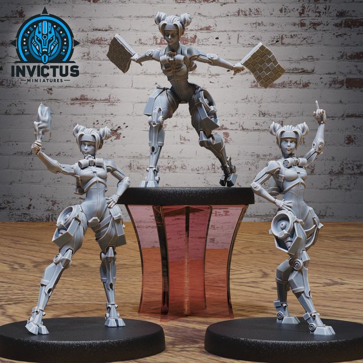 3D Printable Racer Flag Girl Set / Roving Transformers Driver / Robot ...