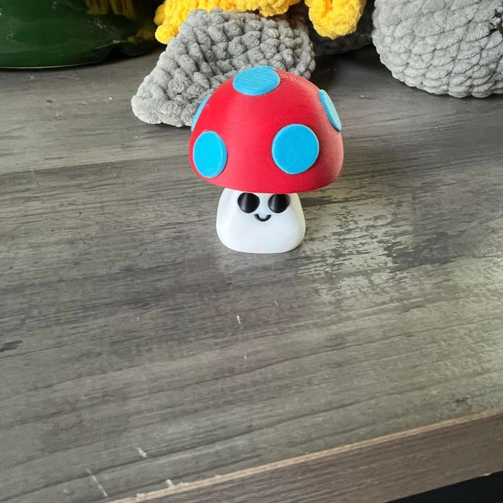 3D Printable Happy Mushy Mushroom Clicky Fidget and Keychain by Tiffany ...