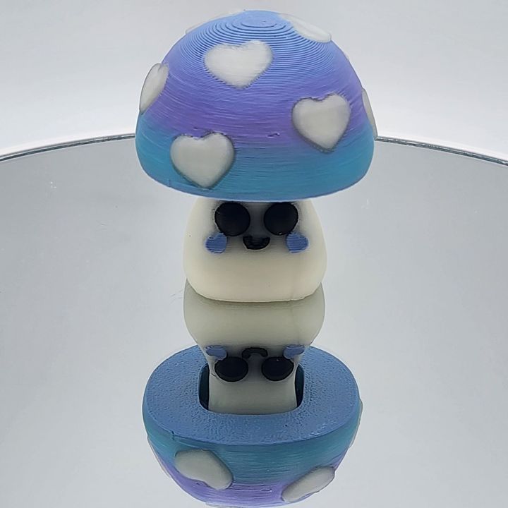 3D Printable Happy Mushy Mushroom Clicky Fidget and Keychain by Tiffany ...