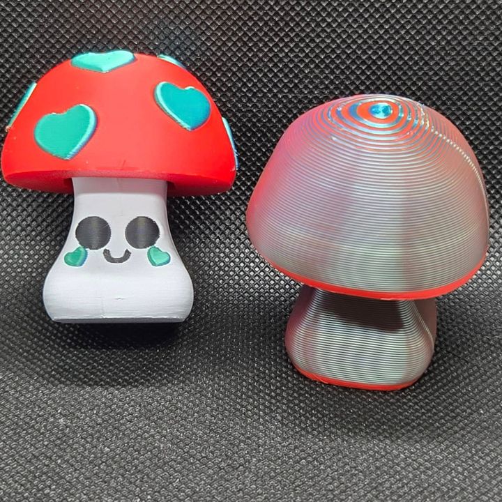 3D Printable Happy Mushy Mushroom Clicky Fidget and Keychain by Jambaby ...