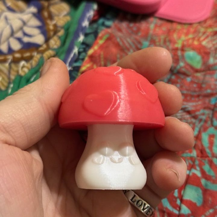 3D Printable Happy Mushy Mushroom Clicky Fidget and Keychain by Jambaby ...