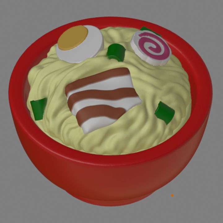 3D Printable Happy Ramen Clicker Fidget and Keychain by Jambaby Designs