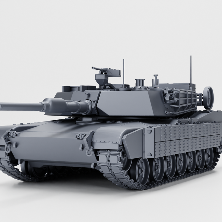 3D Printable Abrams M1A2 (US, 1992) (1:56 and 1:100 scale) by Wargame3d