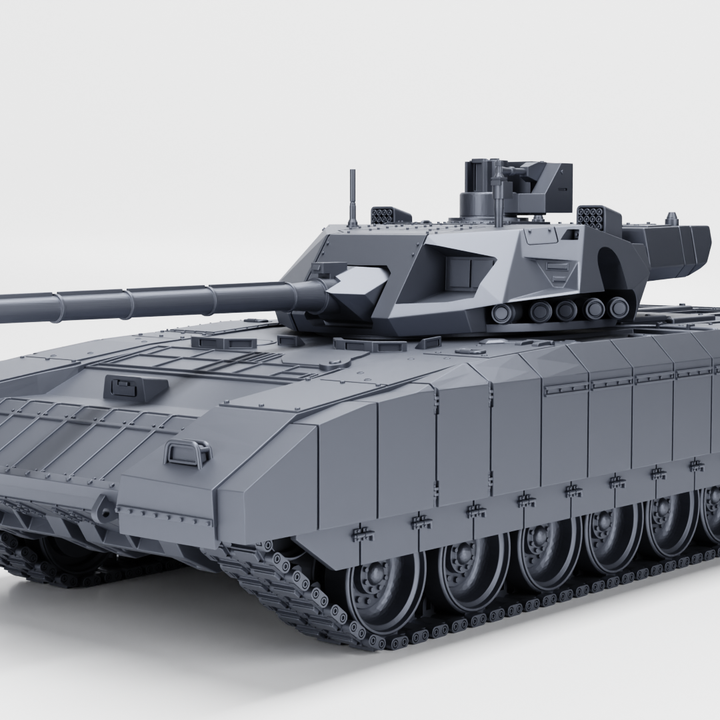 3D Printable T14 Armata (russia, 2014) (scale 1:56 and 1:100) by Wargame3d