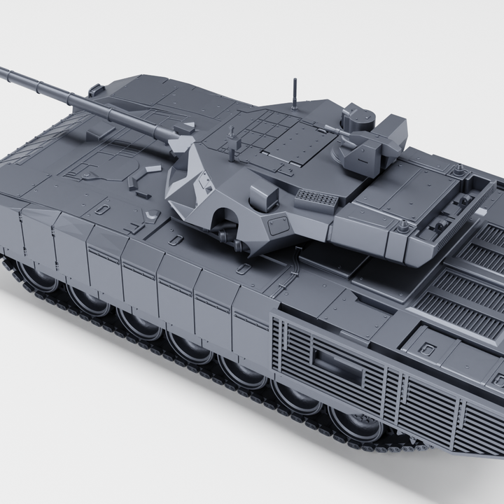 3D Printable T14 Armata (russia, 2014) (scale 1:56 and 1:100) by Wargame3d