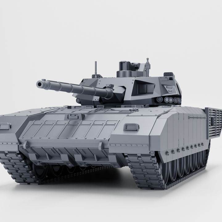 3D Printable T14 Armata (russia, 2014) (scale 1:56 and 1:100) by Wargame3d