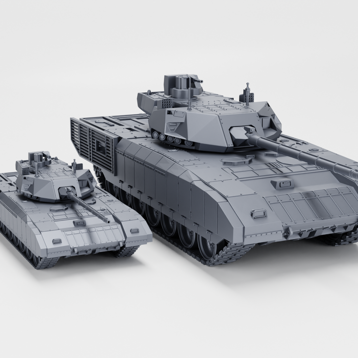 3D Printable T14 Armata (russia, 2014) (scale 1:56 and 1:100) by Wargame3d