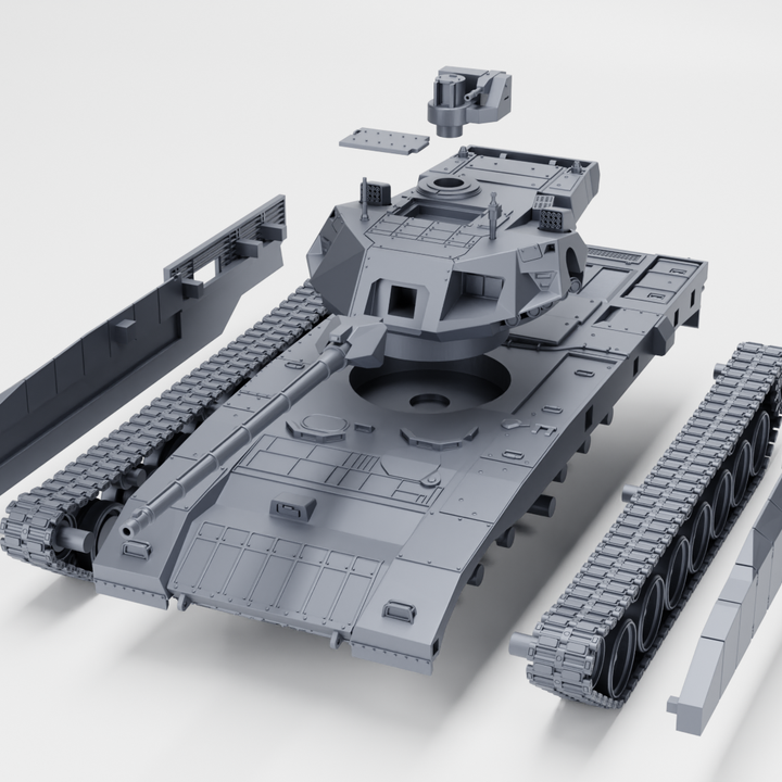 3D Printable T14 Armata (russia, 2014) (scale 1:56 and 1:100) by Wargame3d