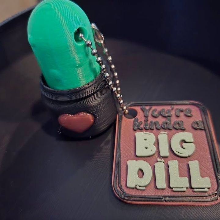 3D Printable Clickle Pickle Clicker Fidget and Keychain by Jambaby Designs