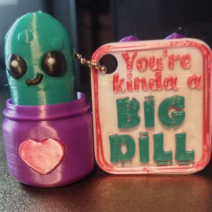 3D Printable Clickle Pickle Clicker Fidget and Keychain by Jambaby Designs