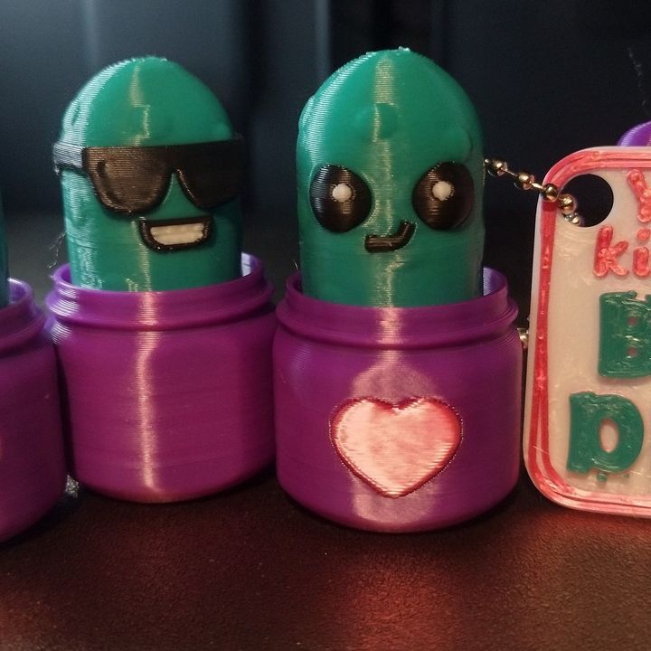 3D Printable Clickle Pickle Clicker Fidget and Keychain by Jambaby Designs