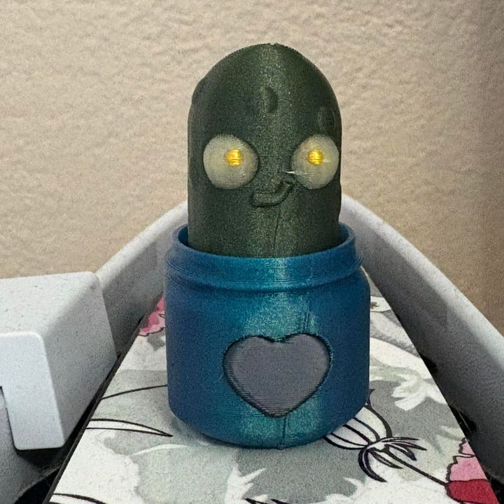 3D Printable Clickle Pickle Clicker Fidget and Keychain by Jambaby Designs