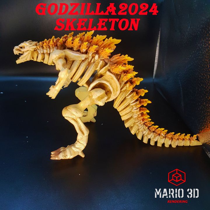 3D Printable godzilla skeleton by mario3d