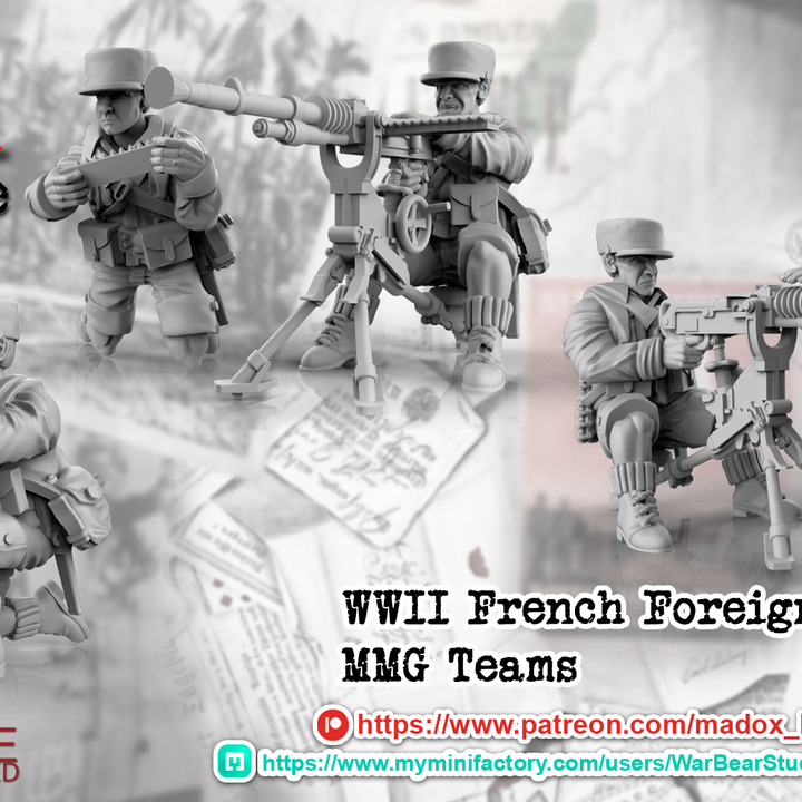 3D Printable WWII FFL MMG teams by BattleCat Miniatures