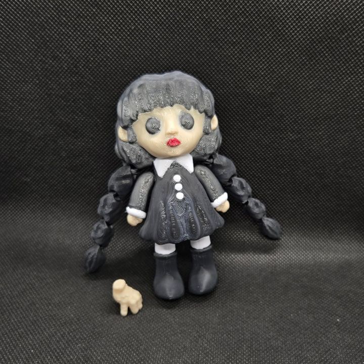 3D Printable Wednesday Addams Flexi and Thing by Jambaby Designs