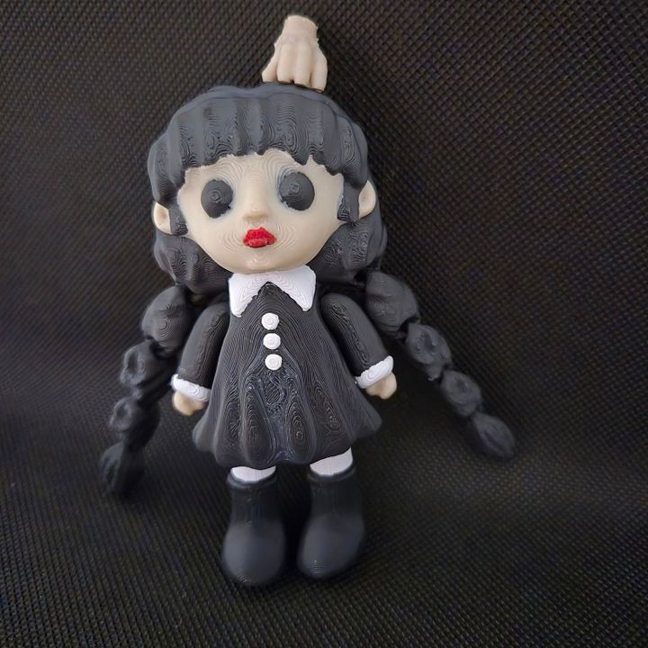 3D Printable Wednesday Addams Flexi and Thing by Jambaby Designs