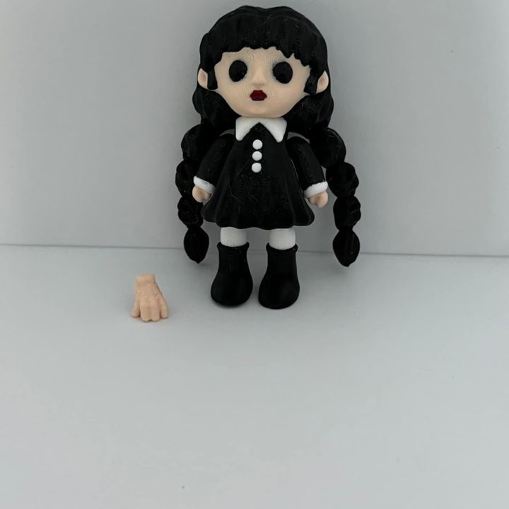 3D Printable Wednesday Addams Flexi and Thing by Jambaby Designs