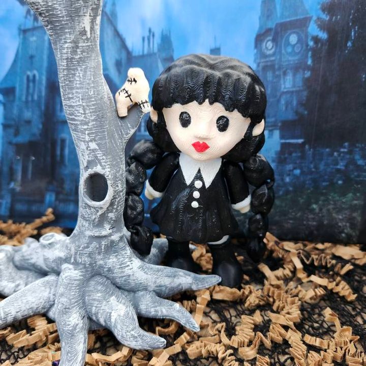 3D Printable Wednesday Addams Flexi and Thing by Jambaby Designs