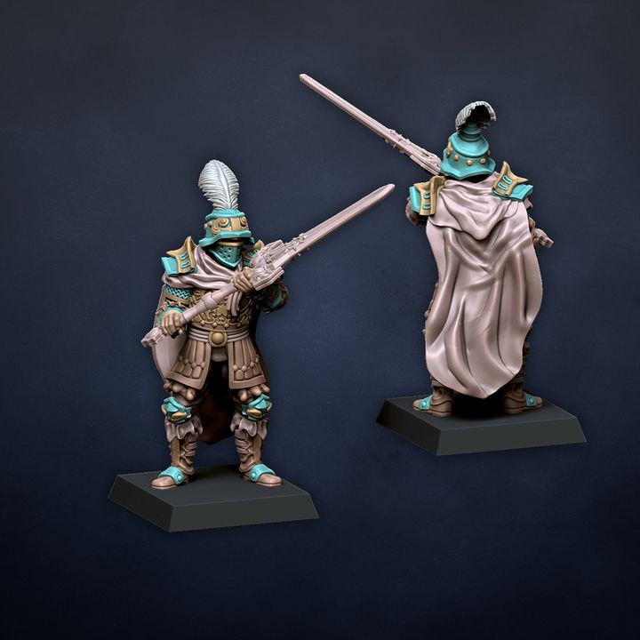 3D Printable Imperial Guard with great weapon by Dragon's Lake Miniaturas