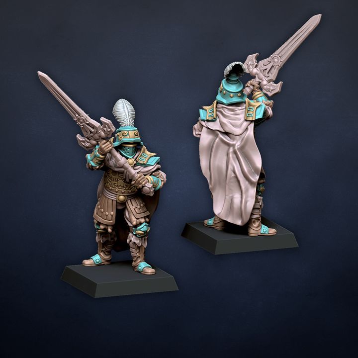 3D Printable Imperial Guard with great weapon by Dragon's Lake Miniaturas