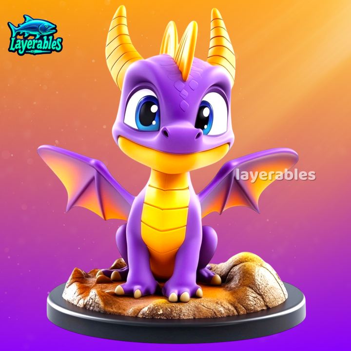 3D Printable Spyro STL Figure – Cute Chibi Spyro the Dragon 3D Print ...