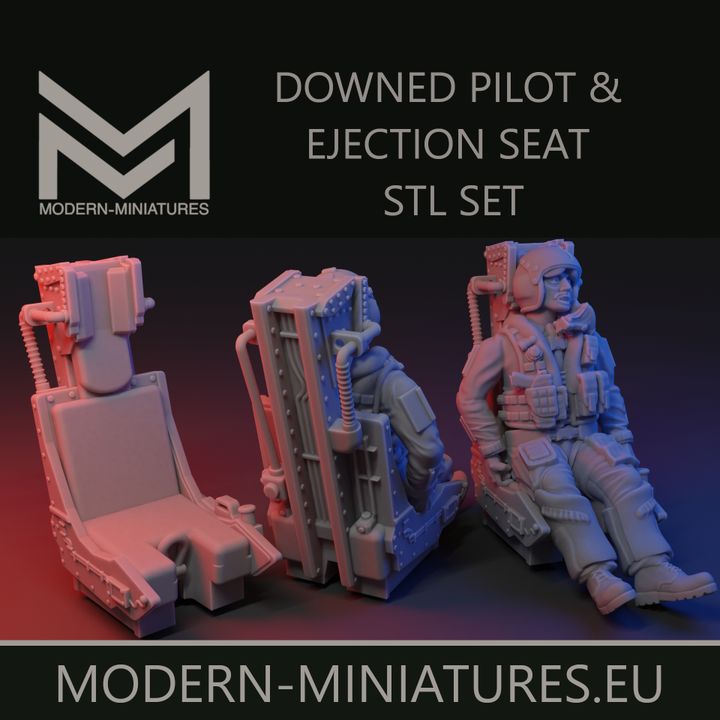 3D Printable Downed pilot, crashed jet pilot in ejection seat by Modern ...