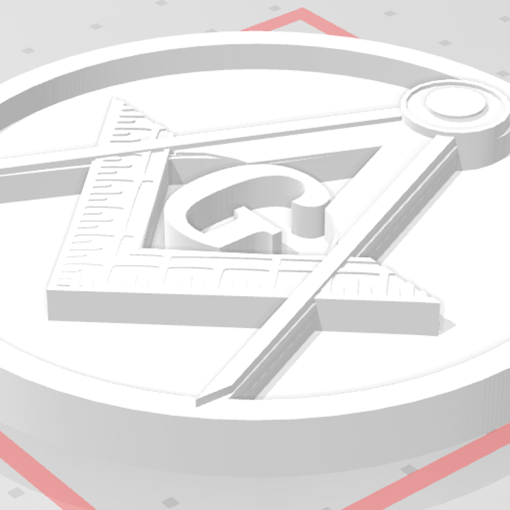 3D Printable Fancy 3" Masonic car emblem by Keith Arnold