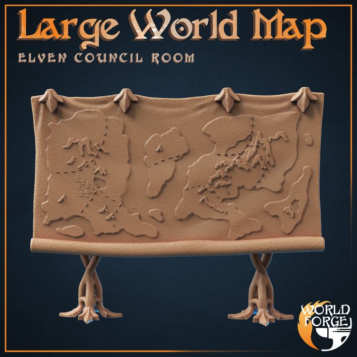 3D Printable Elven World Map by World Forge Miniatures