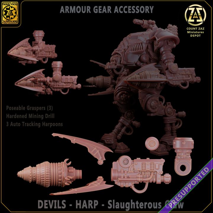 3D Printable Melee Mauler Mini Bundle - Devil Harp - Slaughterous Melee ...