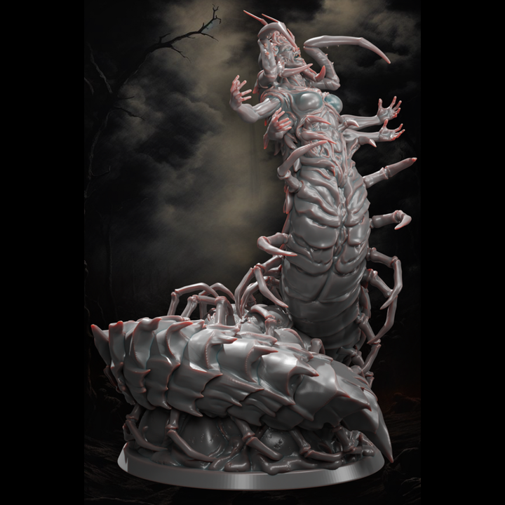 3D Printable Centipede Queen STL – Epic 3D Miniature (75mm & 100mm) by ...