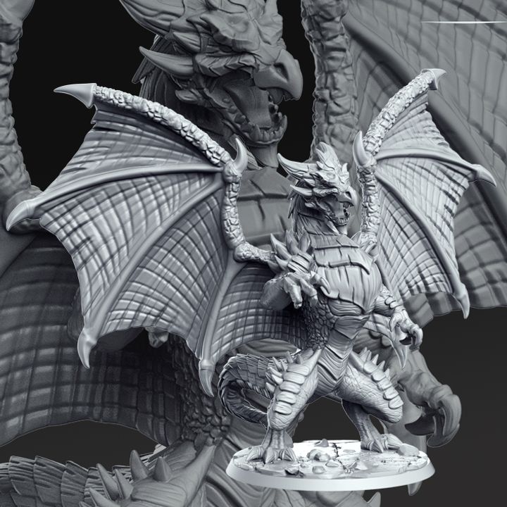 3D Printable PRE-SUPPORTED Dragons - 32mm - DnD by RN Estudio