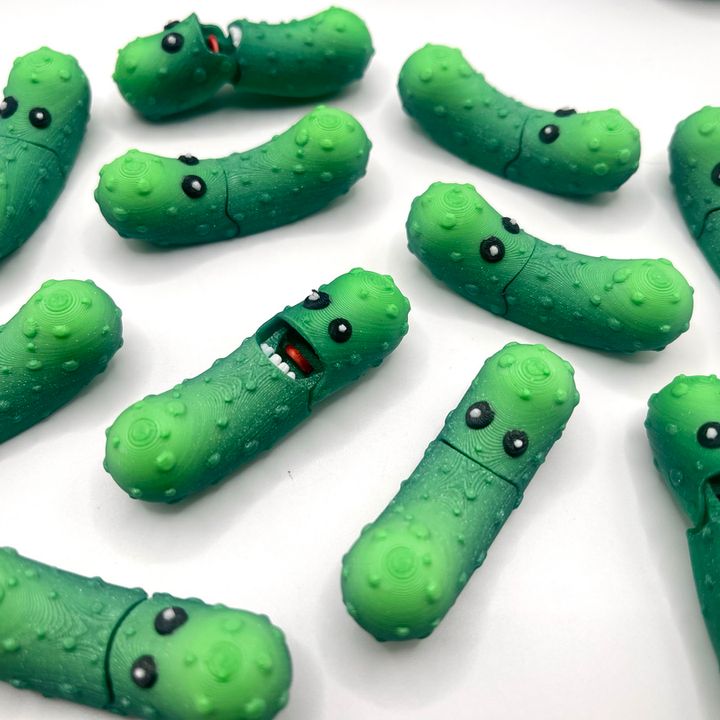 3D Printable Tickles the Articulated Pickle Figure/Keychain/Ornament by ...