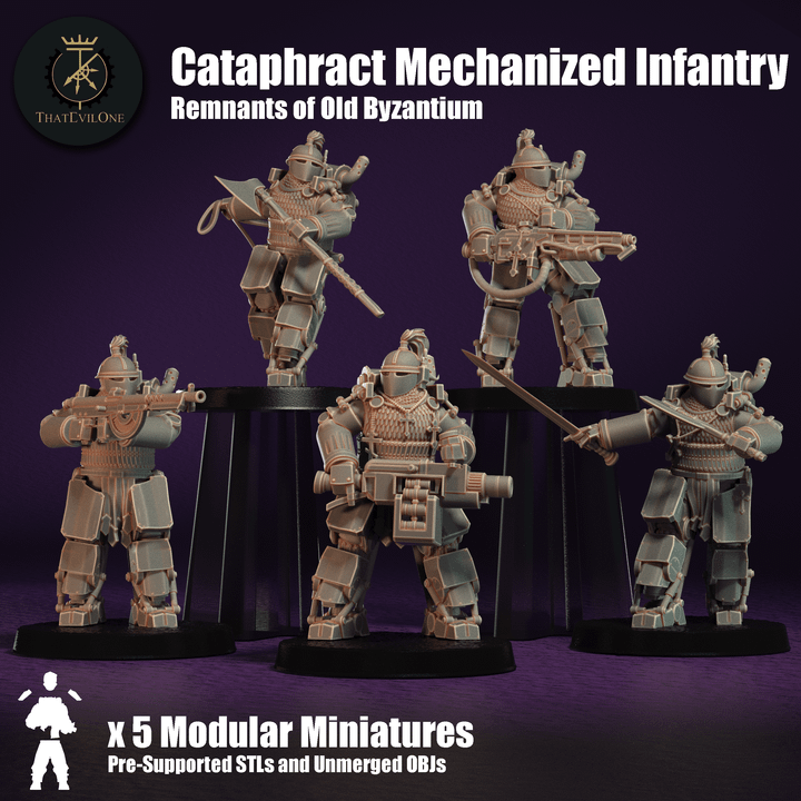 3D Printable Cataphract Mechanized Infantry - Presupported by ThatEvilOne